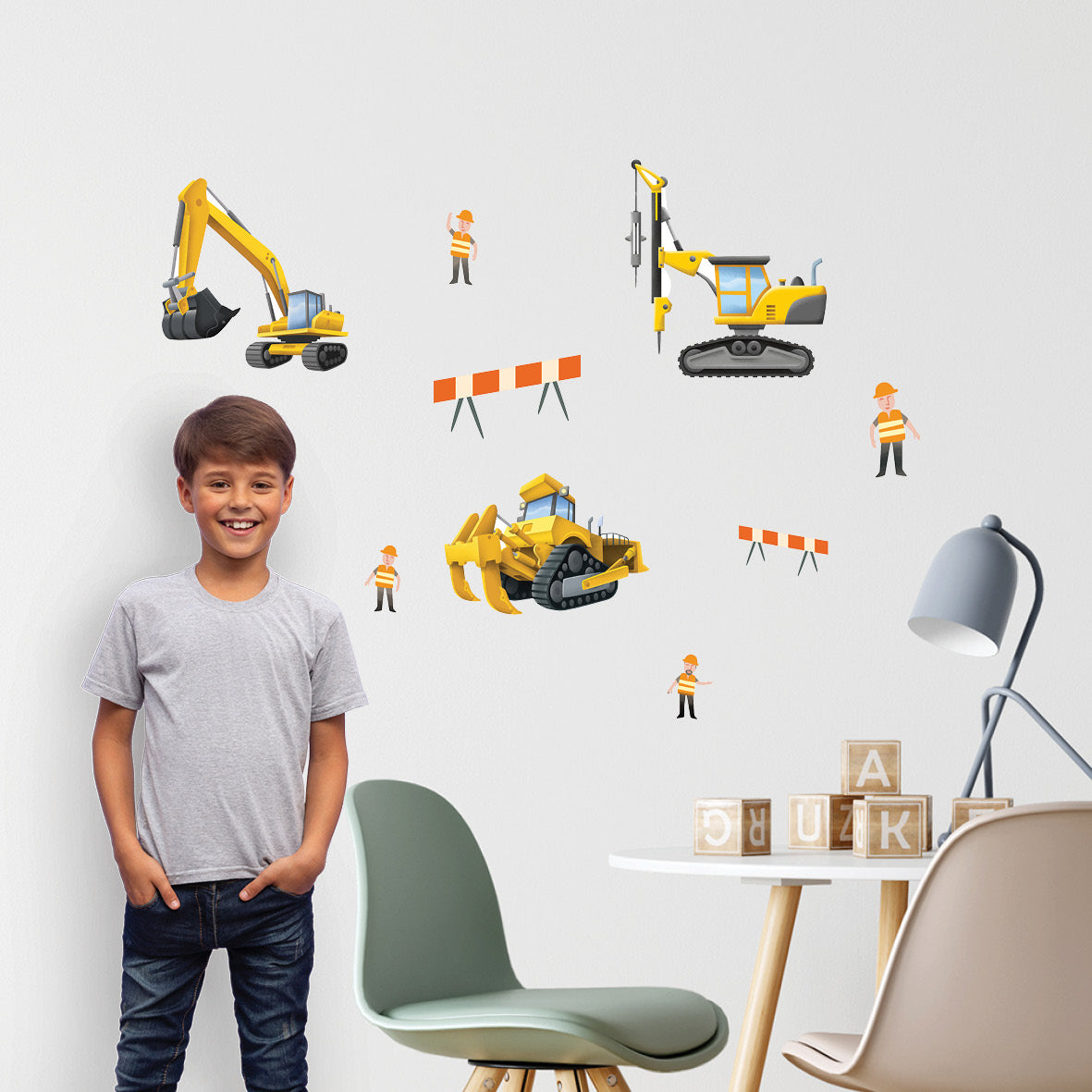 Construction Trucks Large Wall Decals Set No.2 – Kids Posters Australia