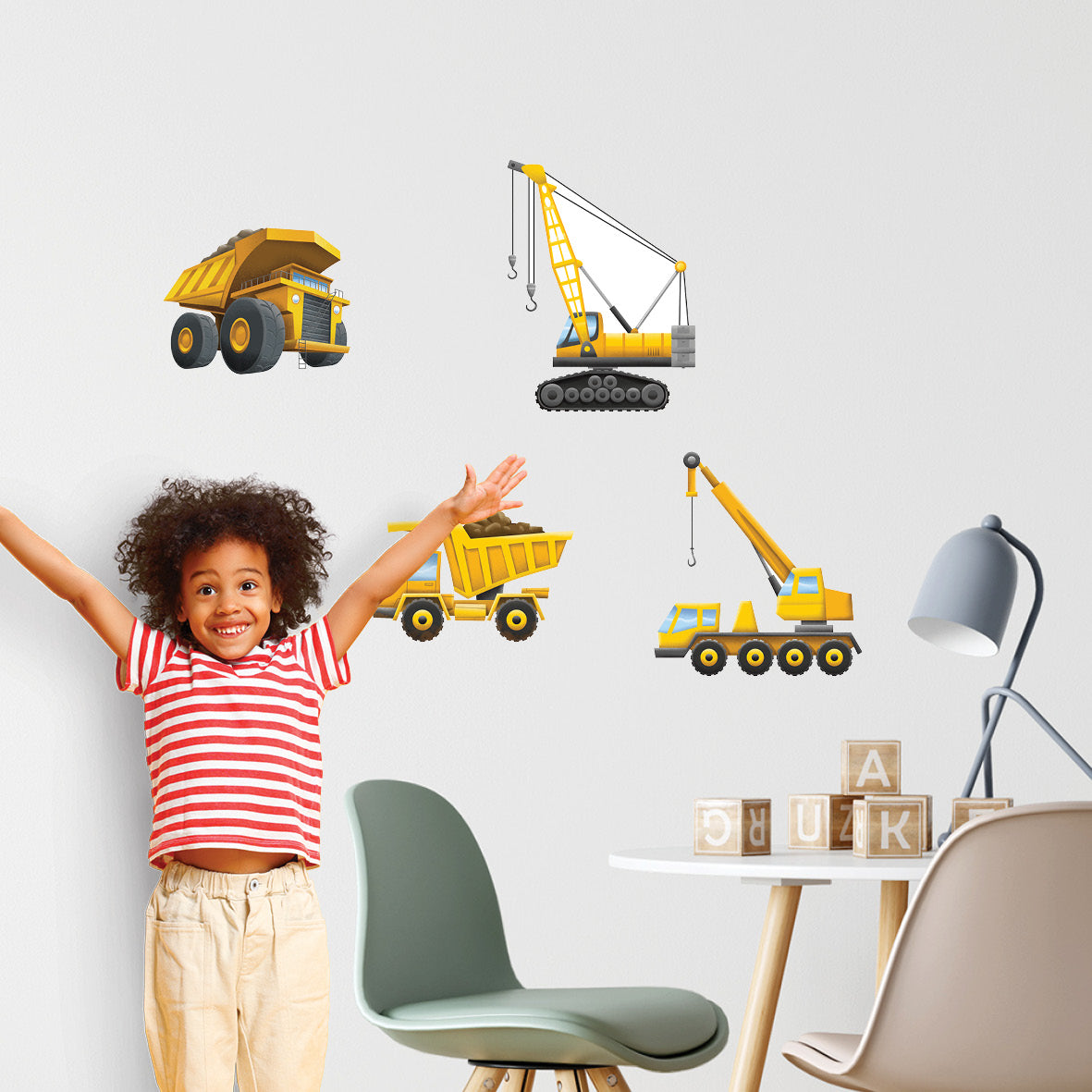 Construction Trucks Large Wall Decals Set No.4 – Kids Posters Australia