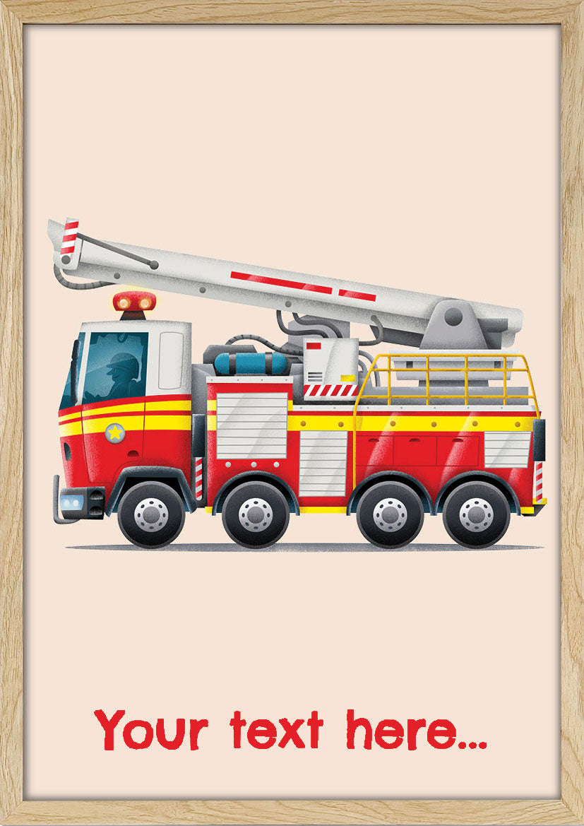 Fire Truck Side - Kids Posters – Kids Posters Australia