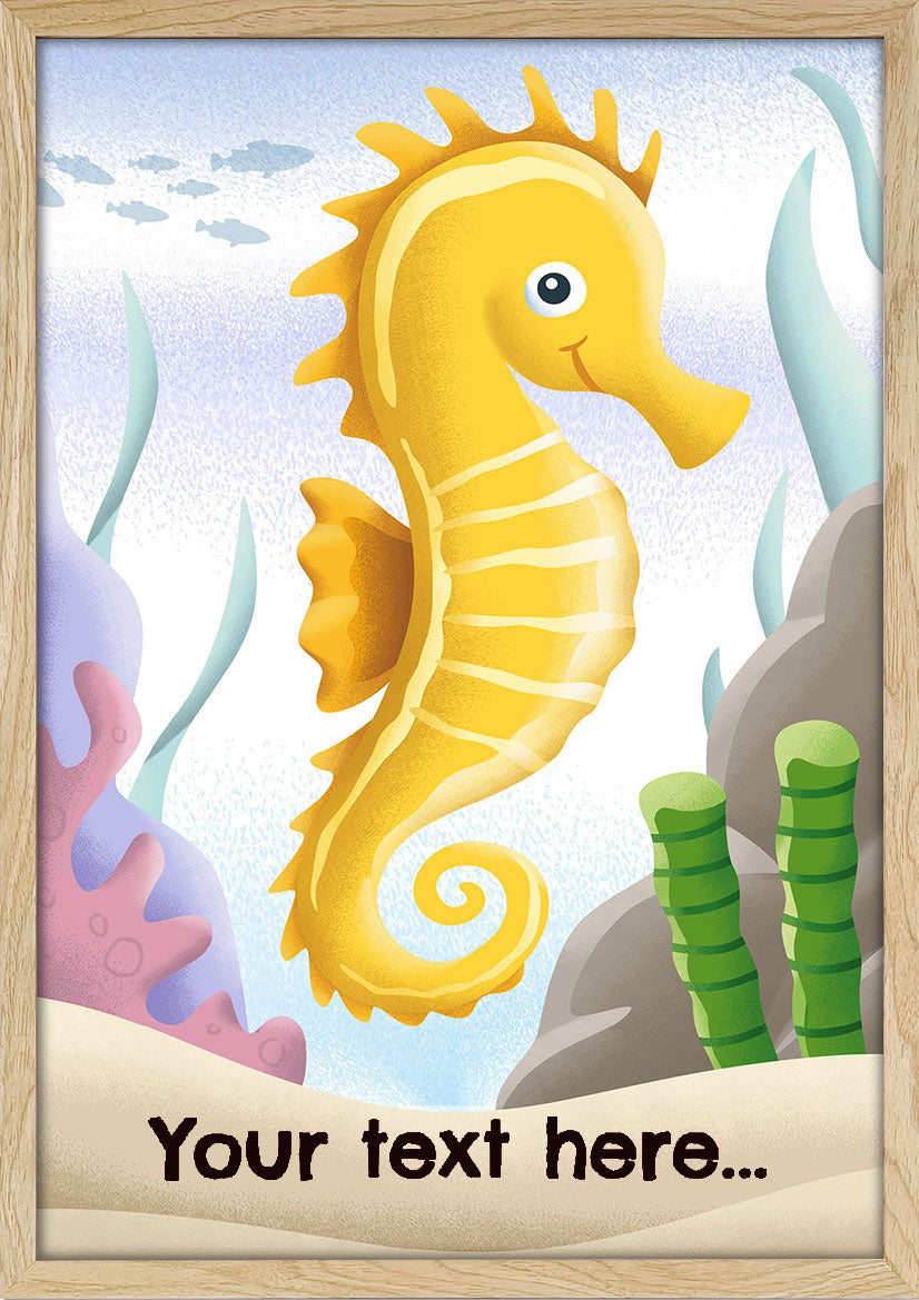 Yellow Seahorse - Kids Posters – Kids Posters Australia