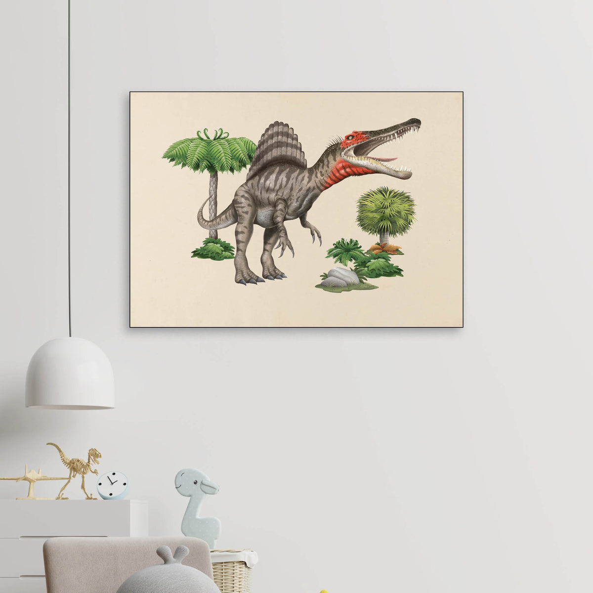Spinosaurus Realistic Dinosaur Print and Frame – Kids Posters Australia