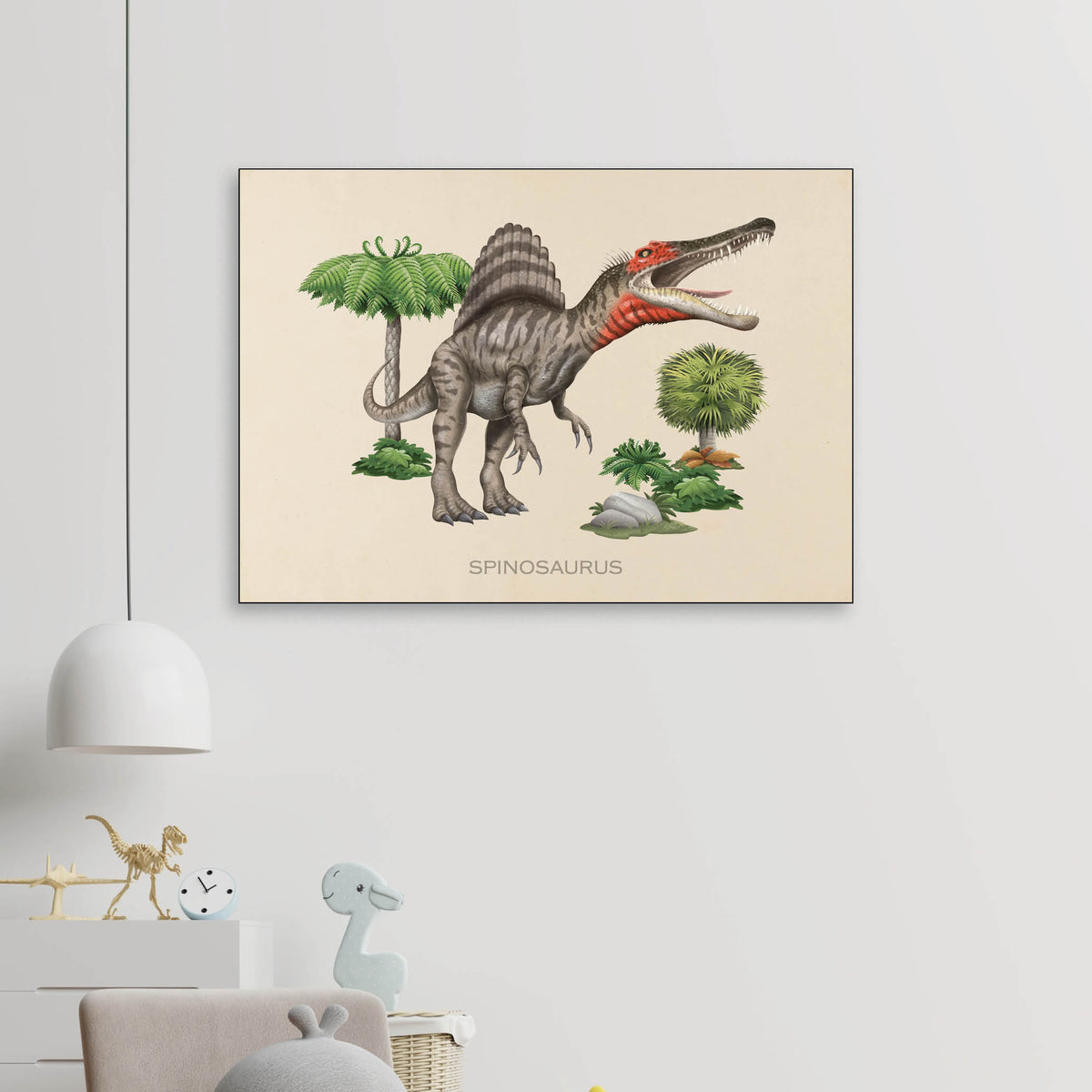 Spinosaurus Realistic Dinosaur Print and Frame with Name – Kids Posters ...