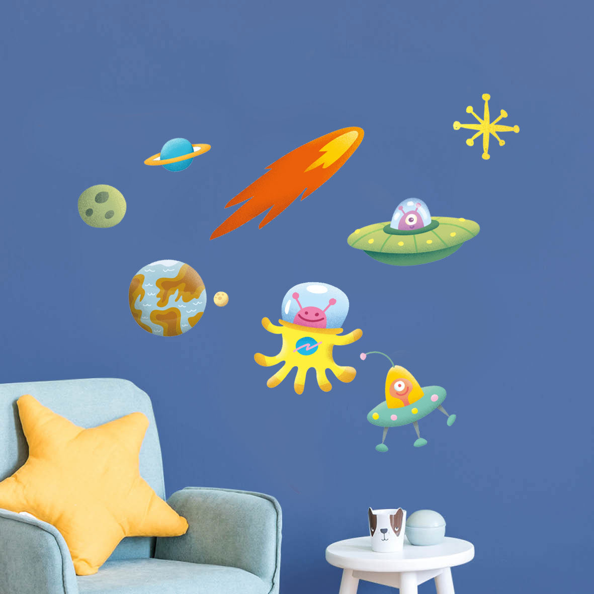 Large Fabric Wall Stickers - Aliens Sheet No.7 – Kids Posters Australia