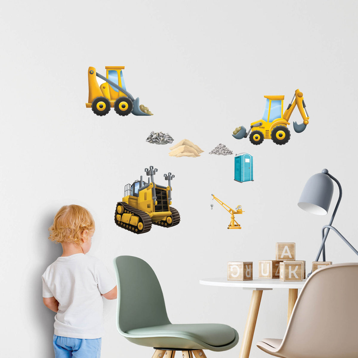 Construction Trucks Large Wall Decals Set No.1 – Kids Posters Australia