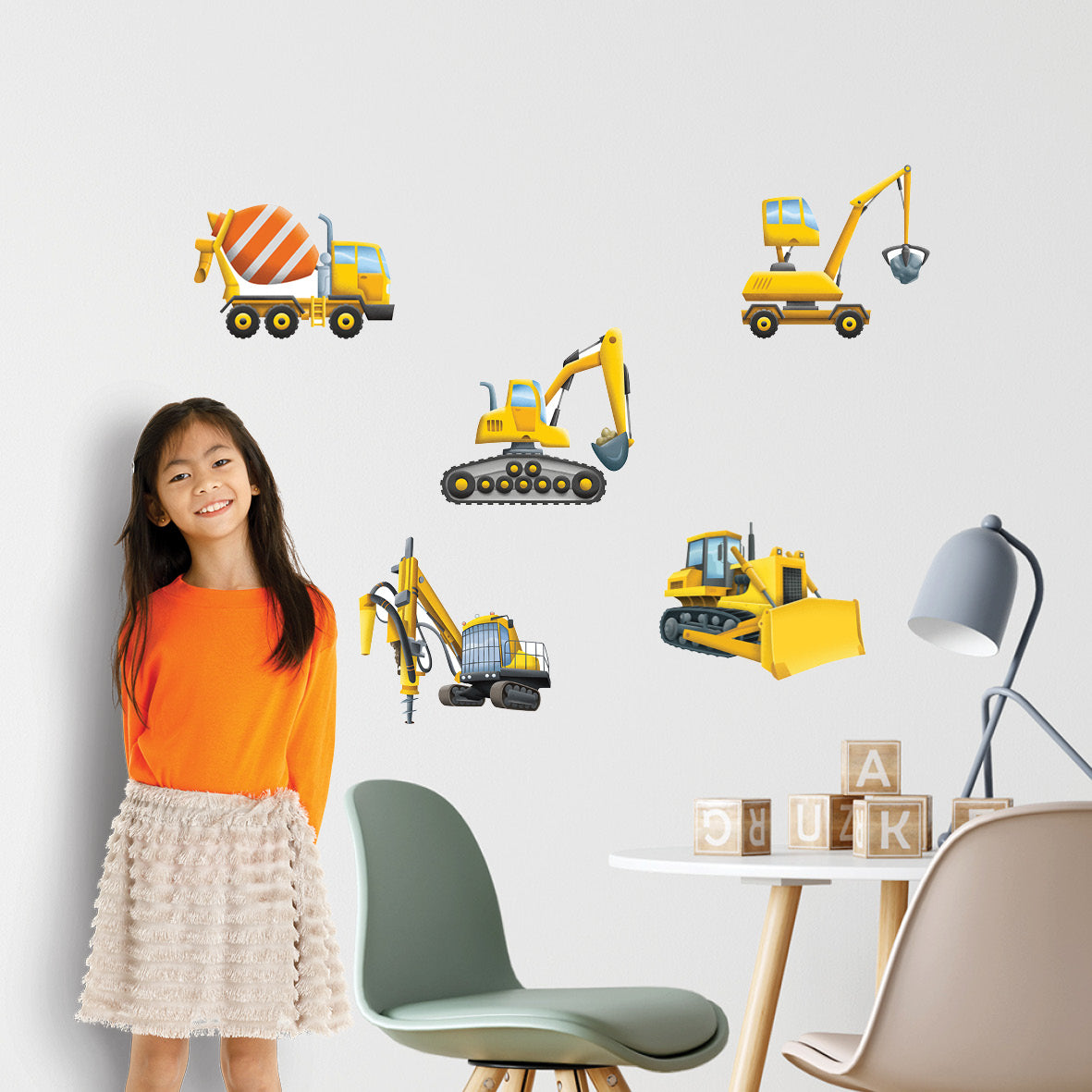 Construction Trucks Large Wall Decals Set No.3 – Kids Posters Australia