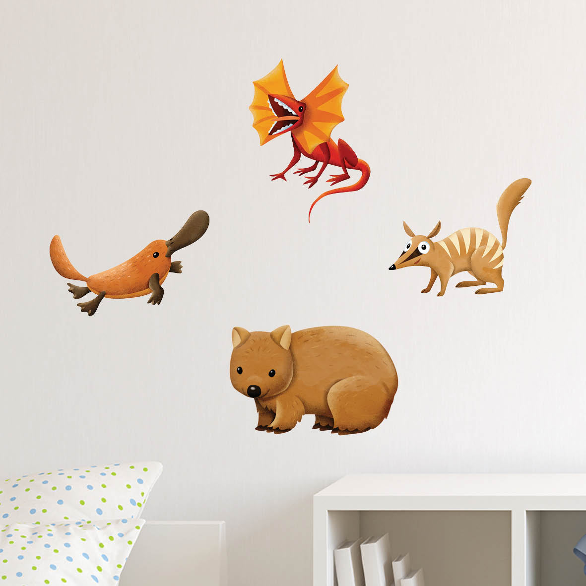 4 x Large Fabric Wall Stickers - Frilled Lizard Sheet No.2 – Kids ...