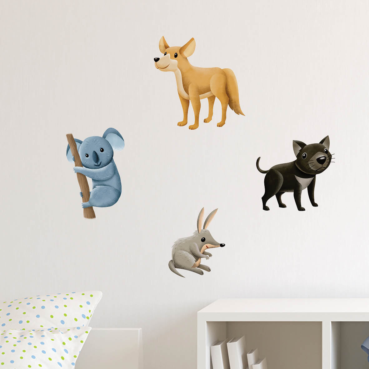 4 x Large Fabric Wall Stickers - Dingo Sheet No.3 – Kids Posters Australia