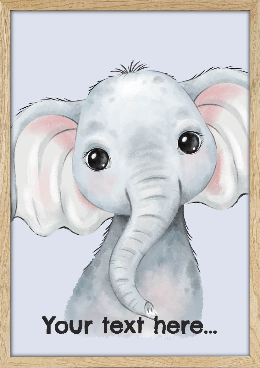 Cute Pastel Elephant - Kids Posters – Kids Posters Australia