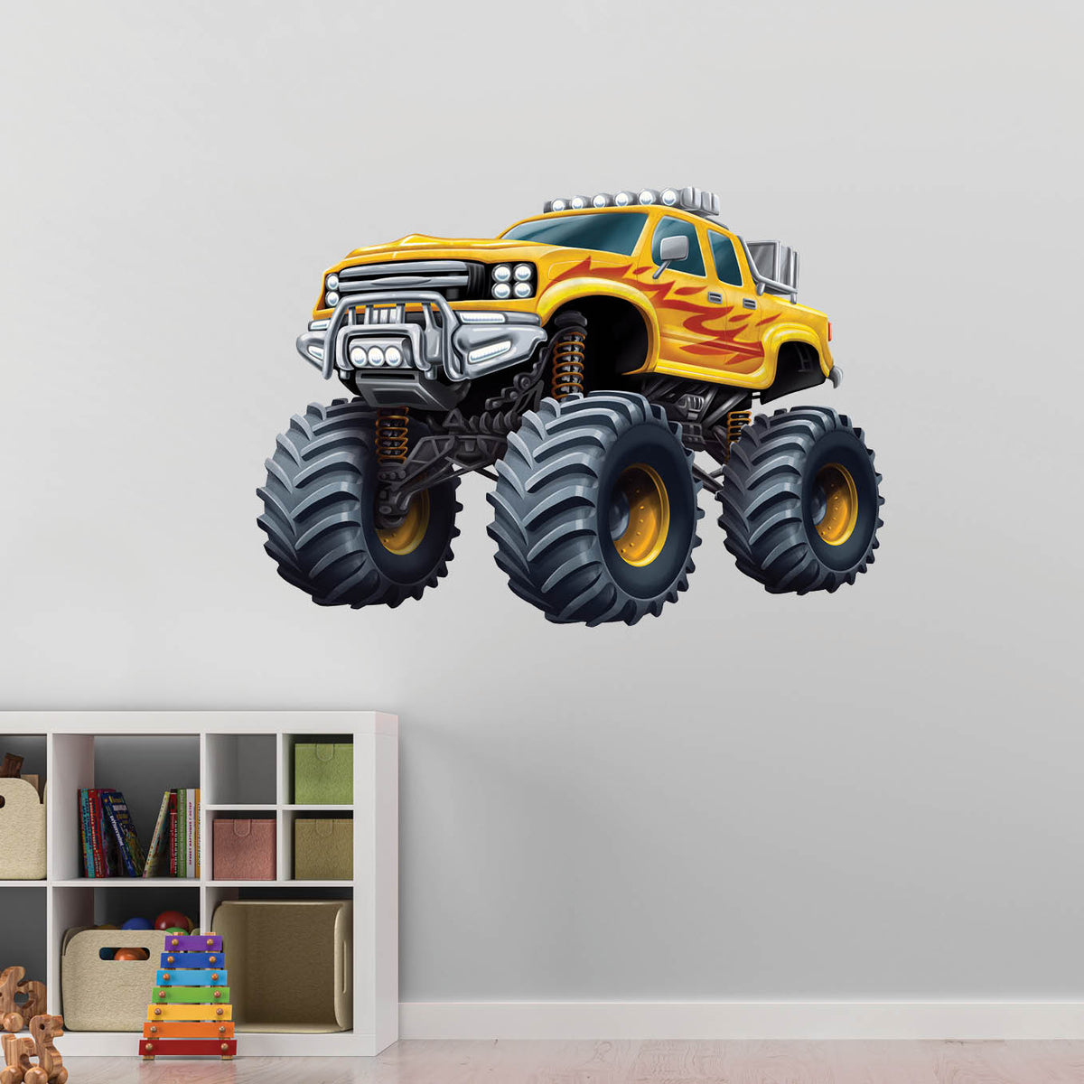 Supersize Fabric Wall Stickers - Monster Truck (Yellow) Sheet No.1 ...