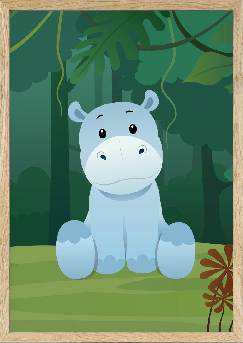 Hippo - Scene - Kids Poster – Kids Posters Australia