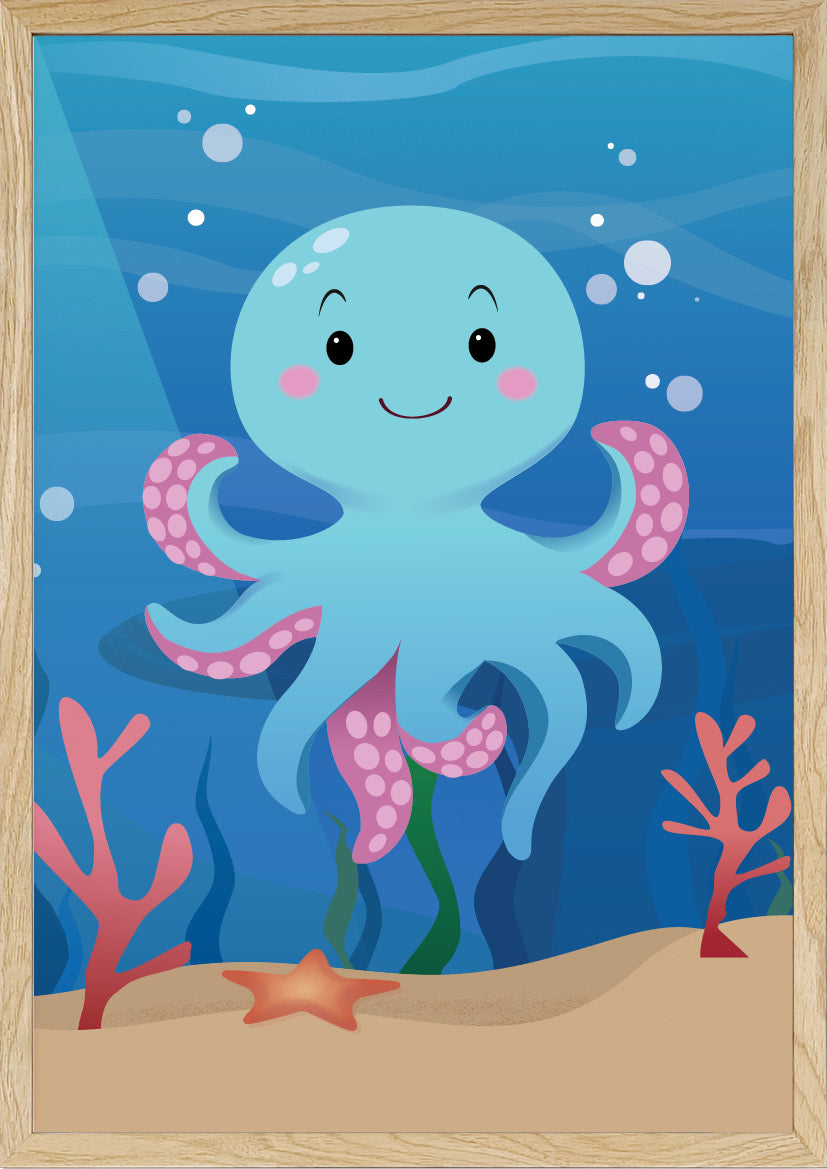 Octopus - Scene - Kids Poster – Kids Posters Australia