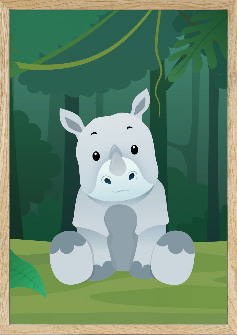 Rhino - Scene - Kids Poster – Kids Posters Australia