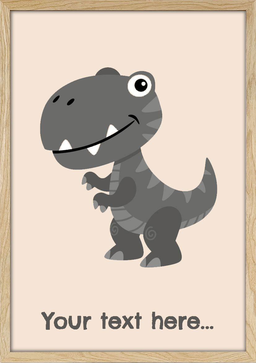 T-Rex - Grey - Poster for kids – Kids Posters Australia